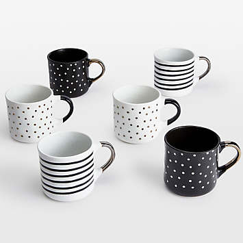 Set of 6 Stripe & Spots Mugs | Kaleidoscope
