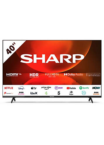 Sharp 1T-C40FH2KL2AB 40 Inch Full HD Frameless LED Smart Android TV ...