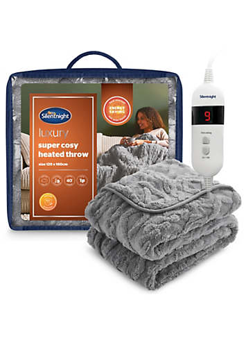 Silentnight Luxury Super Cosy Heated Fleece Throw - Charcoal | Kaleidoscope