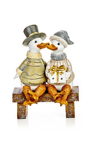 Sitting Christmas Ducks on Bench | Kaleidoscope
