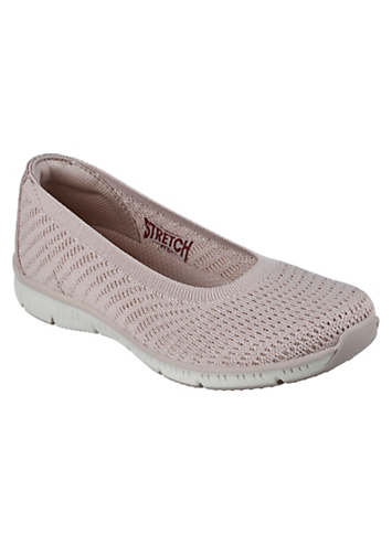 Skechers Taupe Recycled Stretch Knit Skimmer Pumps | Kaleidoscope