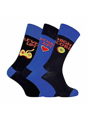Sock Snob 3 Pack Men’s Retro Gaming Funky Novelty Video Game Socks ...