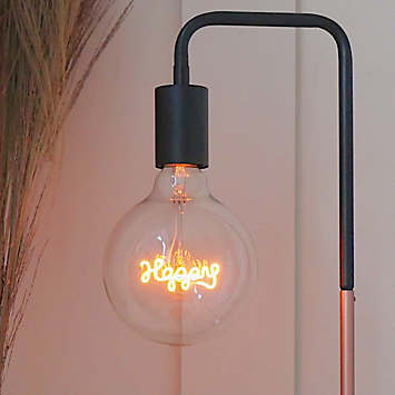 Steepletone LED Filament Text Light Bulb Happy Yellow | Kaleidoscope