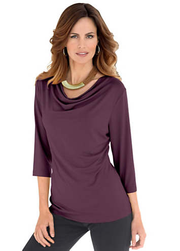 Stretch Draped Neck Top by Creation L | Kaleidoscope