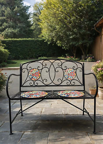 Suntime Floral Fiesta Mosaic Bench | Kaleidoscope
