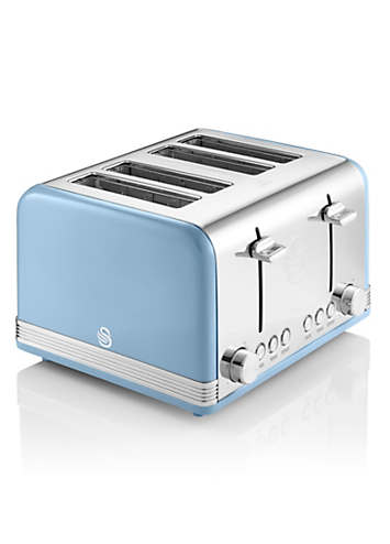 Swan ST19020BLN Retro 4-Slice Toaster - Retro Blue | Kaleidoscope