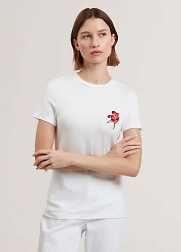 Ted Baker Carnela Embroidered Logo Short Sleeve T-Shirt | Kaleidoscope