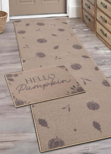 The Homemaker Rugs Collection Hello Pumpkin Mat & Runner Set | Kaleidoscope