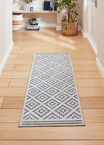Think Rugs Coral Geometric Runner | Kaleidoscope
