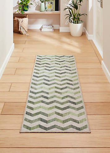 Think Rugs Coral Zig Zag Runner | Kaleidoscope