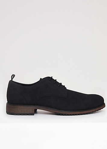 Threadbare Black Faux Suede Derby Shoes | Kaleidoscope
