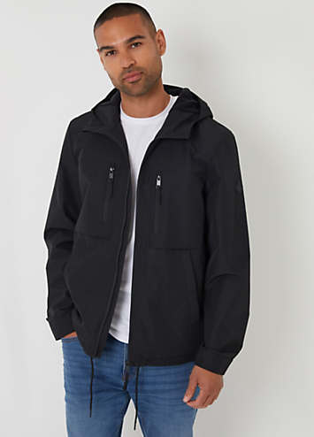 Threadbare Black Microfleece Lined Hooded Jacket | Kaleidoscope