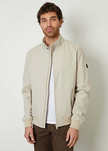 Threadbare Stone Zip Up Harrington Style Jacket | Kaleidoscope