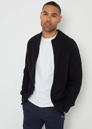 Threadbare Zip Up Microfleece Lined Cardigan | Kaleidoscope