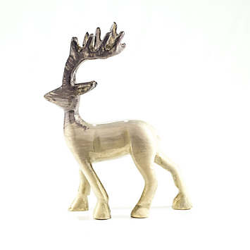 Tilnar Art Brushed Recycled Aluminium Stag 16cm | Kaleidoscope