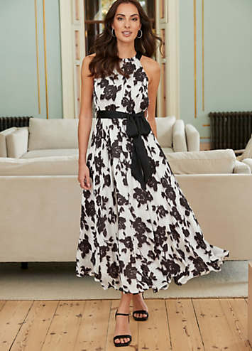 Together Mono Print Satin Dress | Kaleidoscope