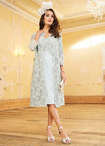 Together Sage Lace Longline Jacket | Kaleidoscope