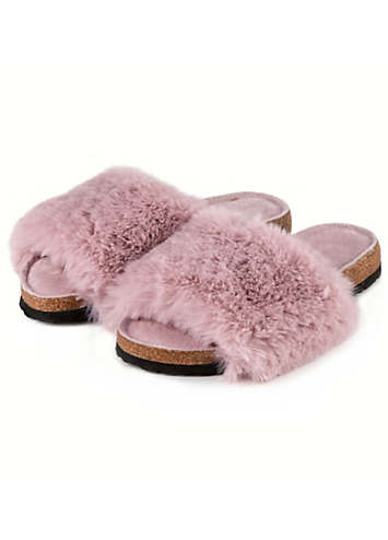 Totes Ladies Faux fur Sliders | Kaleidoscope