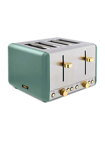 Tower T20051RG Cavaletto 4-Slice Toaster - Black/Rose Gold | Kaleidoscope