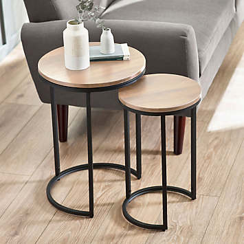 Tribeca Set of 2 Round Nesting Side Tables | Kaleidoscope