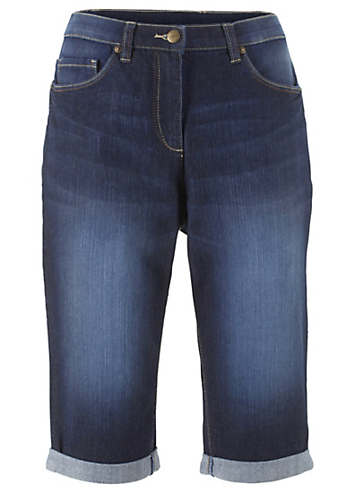 Turn-Up Denim Shorts by bonprix | Kaleidoscope