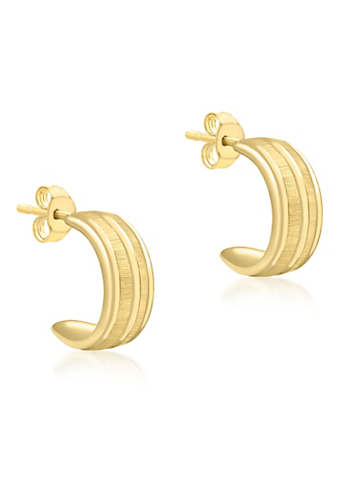 Tuscany Gold 9CT Yellow Gold Diamond Cut Half-Band Earrings | Kaleidoscope