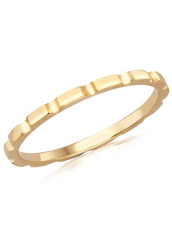 Tuscany Gold 9ct Yellow Gold Flat Brick Band Stack Ring | Kaleidoscope
