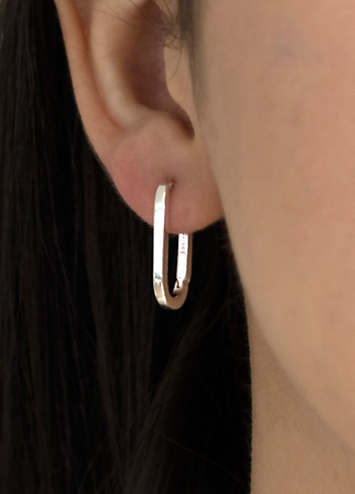 Tuscany Silver Sterling Silver Rectangular Hoop Creole Earrings ...