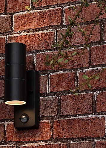 ValueLights Black Outdoor Up Down IP44 Rated Wall Light - PIR Motion ...
