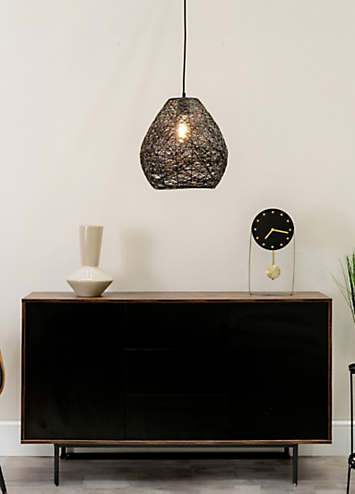 ValueLights Hopper Handmade Black Paper Rope Easy Fit Pendant ...