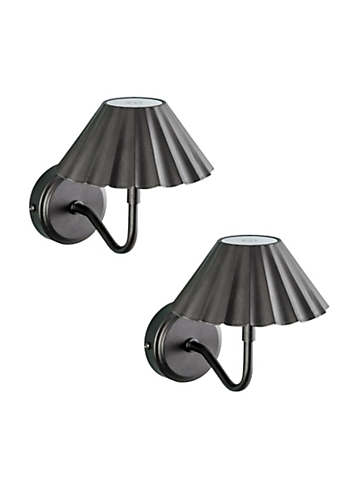 ValueLights Pair of Avery Rechargeable Cordless Easy Fit LED Wall Light ...
