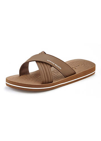Venice Beach Cross Strap Faux Leather Sandals | Kaleidoscope