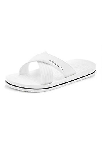 Venice Beach Cross Strap Faux Leather Sandals | Kaleidoscope