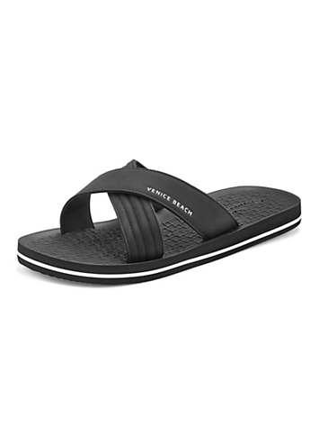 Venice Beach Cross Strap Faux Leather Sandals | Kaleidoscope