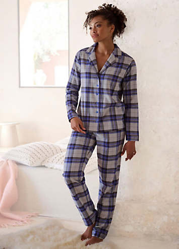 Vivance Dreams Checked Flannel Pyjamas | Kaleidoscope