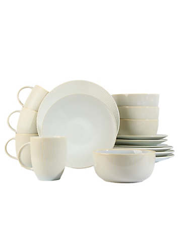 Waterside 16 Piece Reactive Glaze Cream Dinner Set | Kaleidoscope