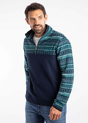 Weird Fish Gilbert 1/4 Zip Printed Microfleece | Kaleidoscope