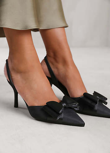 Where’s That From Santorini Black Low Kitten Heels | Kaleidoscope