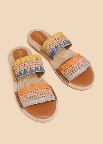 White Stuff Bellflower Raffia Mules | Kaleidoscope