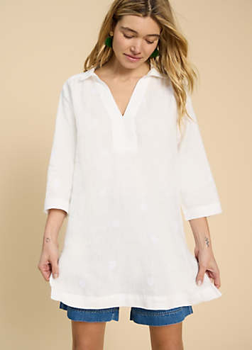 White Stuff Blaire White Linen Tunic | Kaleidoscope