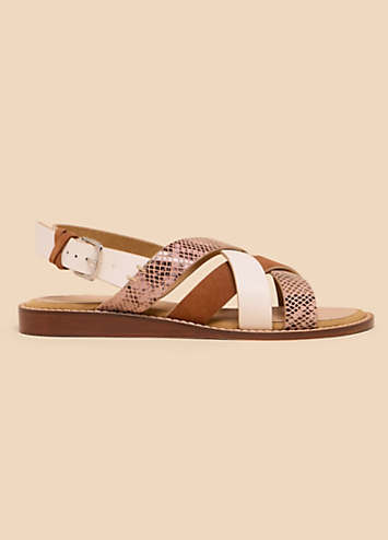 White Stuff Holly Leather Mini Wedge Sandals | Kaleidoscope