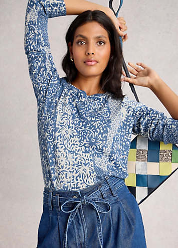 White Stuff Olive Print Jumper | Kaleidoscope