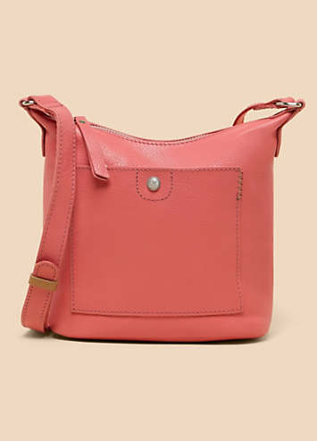 White Stuff Orange Mini Fern Leather Crossbody Bag | Kaleidoscope