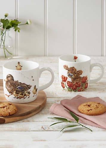 Wrendale Designs Animal Set of 2 Mugs Gift Set | Kaleidoscope