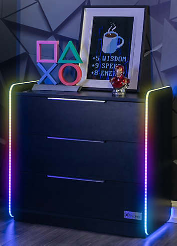 X Rocker Electra Chest of 3 Drawers with APP Controlled LED Lights ...