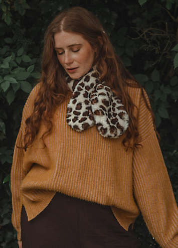 Xander Kostroma Snow Leopard Faux Fur Scarf | Kaleidoscope