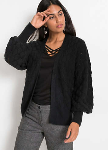 bonprix Ajour Knit Cardigan | Kaleidoscope
