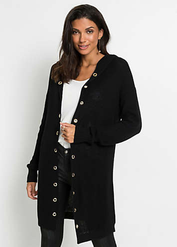 bonprix Long Eyelet Cardigan | Kaleidoscope