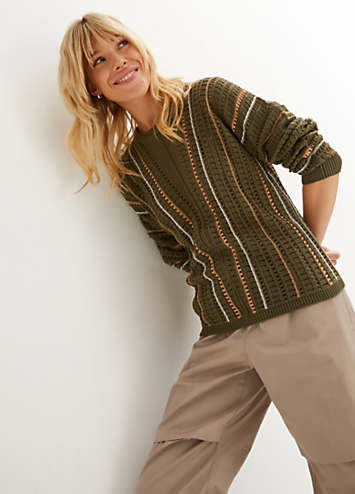 bonprix Pointelle Knit Jumper | Kaleidoscope