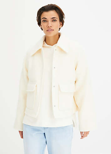 bonprix Press Stud Fleece Jacket | Kaleidoscope